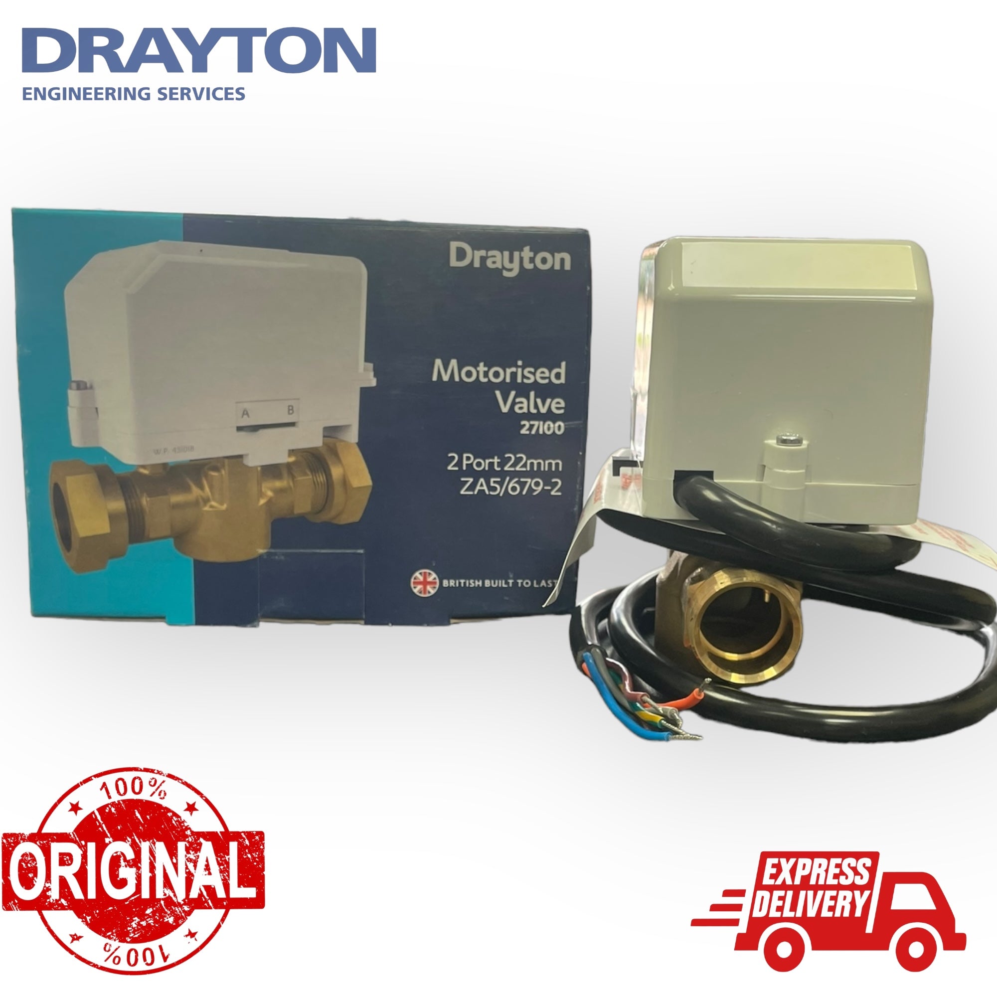 Drayton 22mm 2 Port Motorised Zone Valve 27100